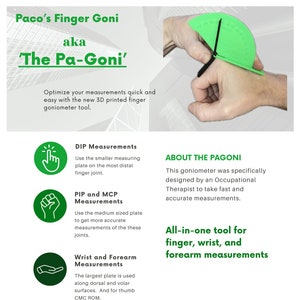 Pagoni Finger Goniometer Measuring Tool, 3D Printed Measuring Tool ...