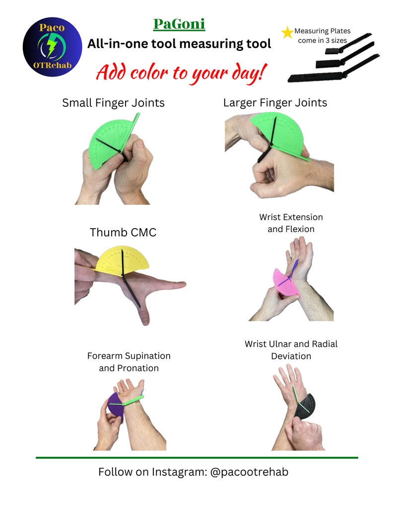 Pagoni Finger Goniometer Measuring Tool, 3D Printed Measuring Tool ...