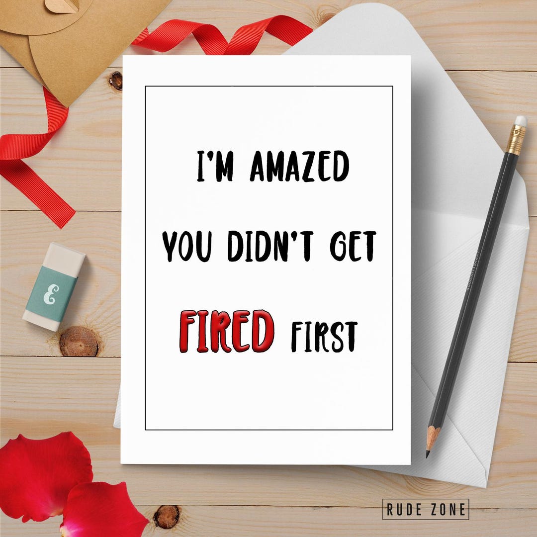 Funny Farewell Card for Coworker: Didn't Get Fired - Etsy