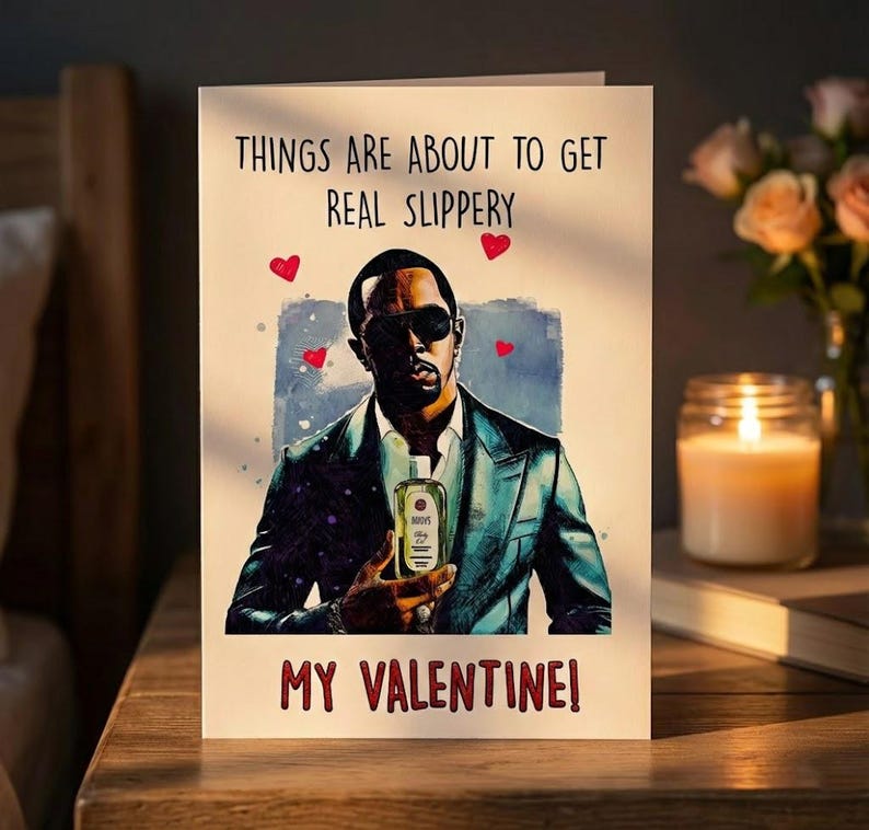 Funny Diddy Greeting Card | Diddy Party Oil | Valentine's Card for ...