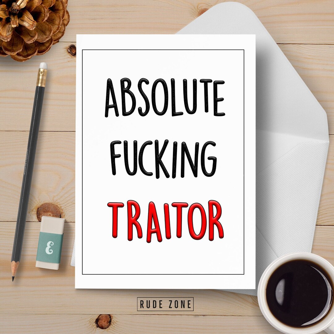 Funny Farewell Card for Co-worker - 'absolute Traitor', Personalized ...