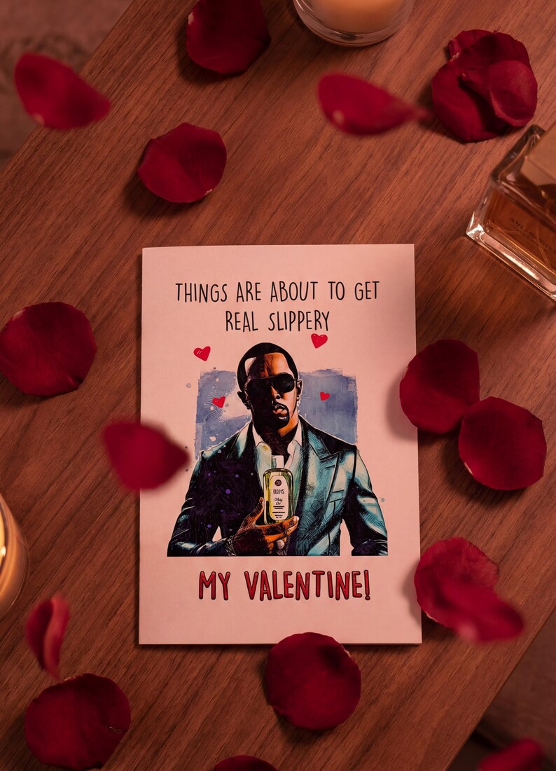 Funny Diddy Greeting Card | Diddy Party Oil | Valentine's Card for ...