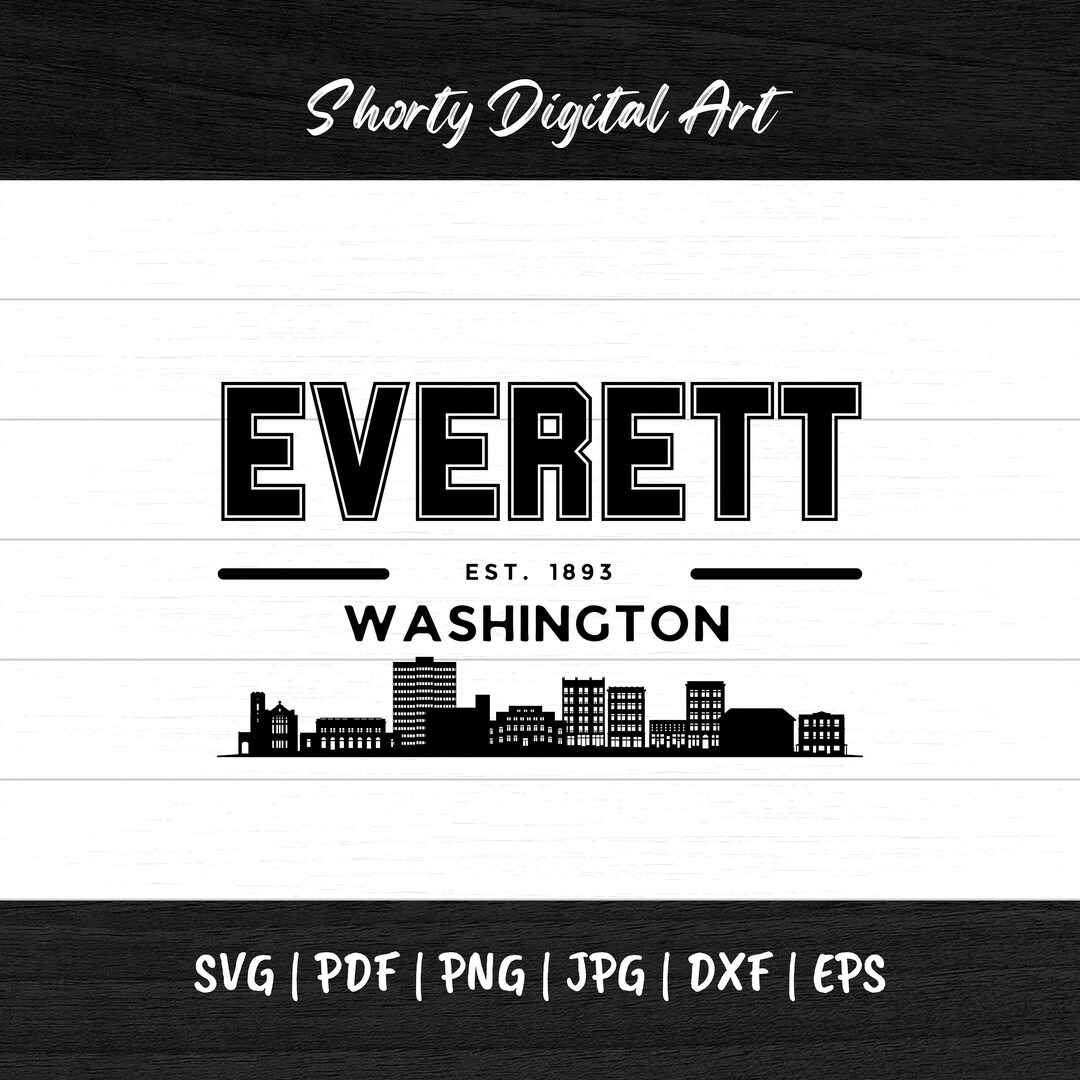 Everett Washington SVG File Silhouette Vector Svg Pdf Png - Etsy