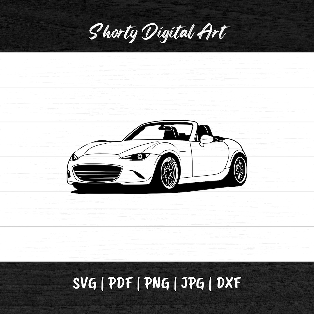 Mazda MX5 SVG Silhouette Vektor Svg Pdf Png Jpg Dxf Sofort - Etsy.de