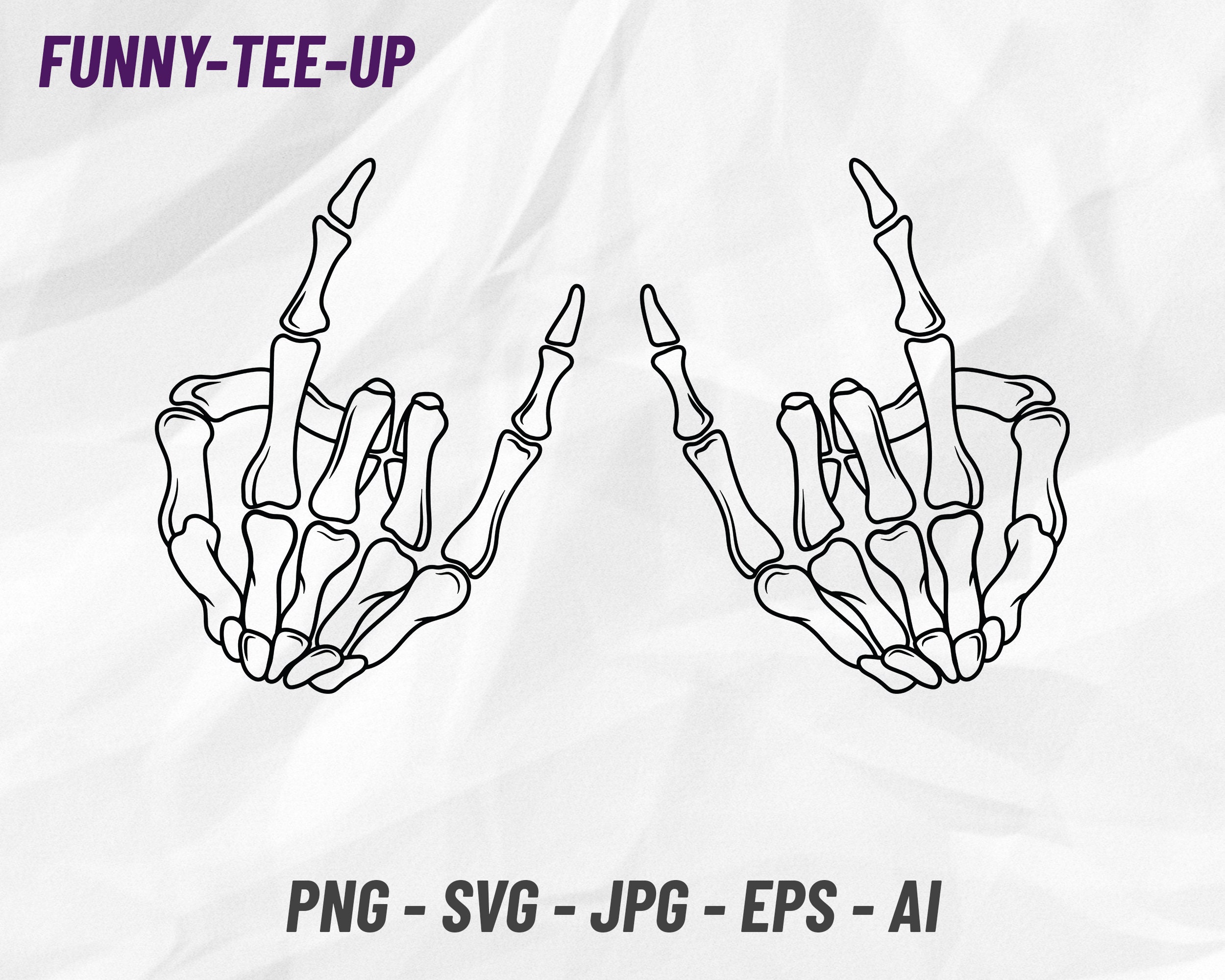 Skeleton Hands Rocker Svg, Halloween Png, Skeleton Rock on Hand Png ...