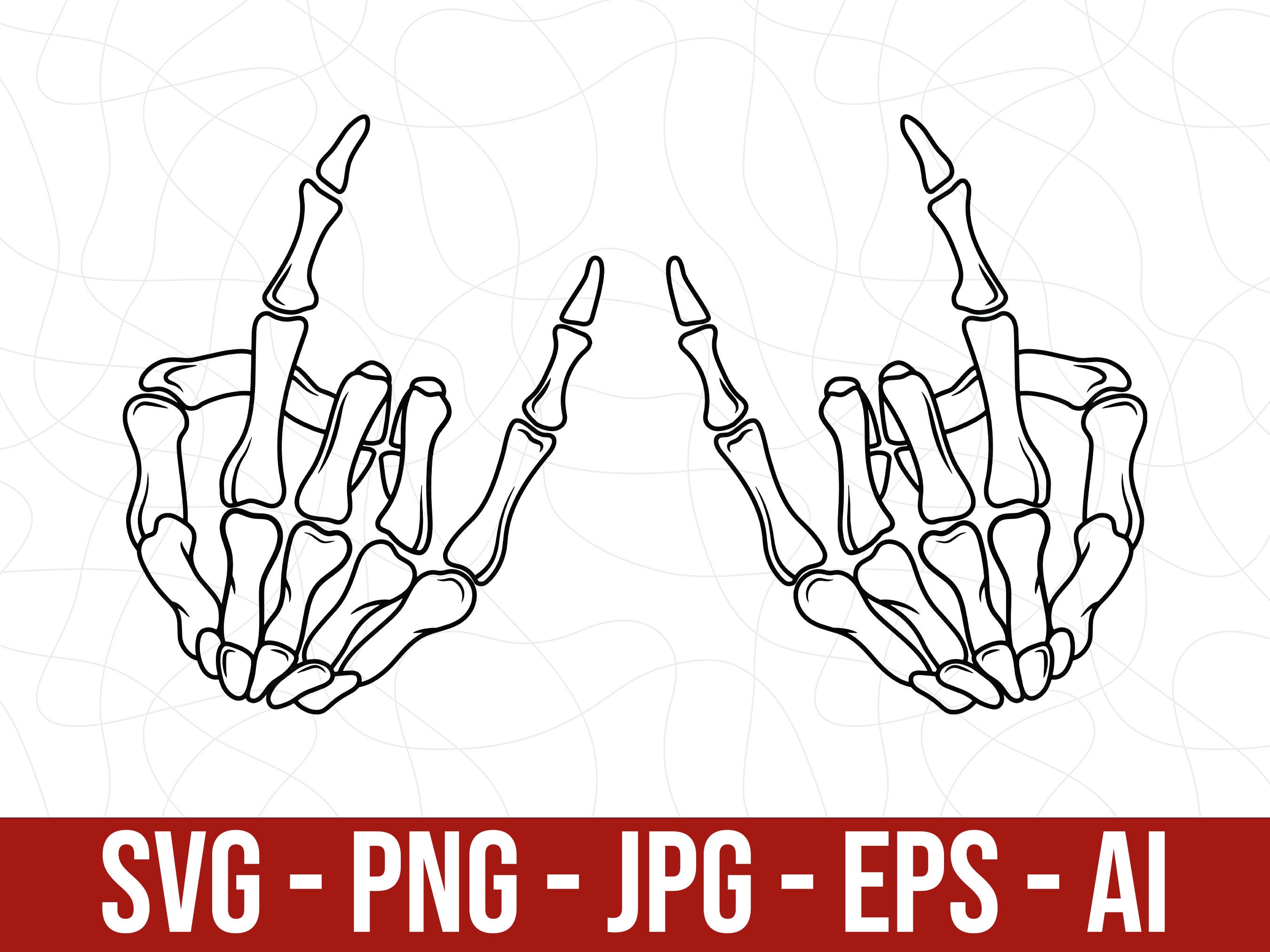 Skeleton Hands Rocker Svg, Halloween Png, Skeleton Rock on Hand Png ...