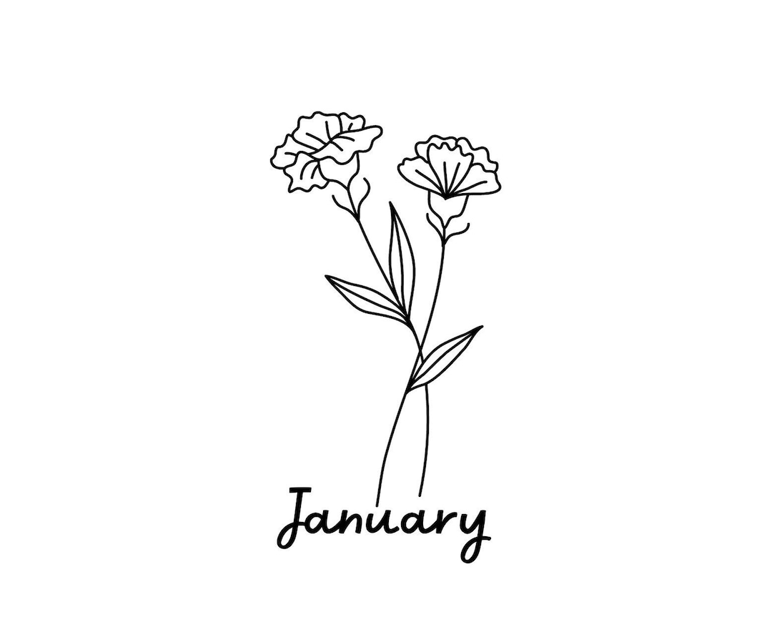 January Birth Flowers SVG - Etsy Canada