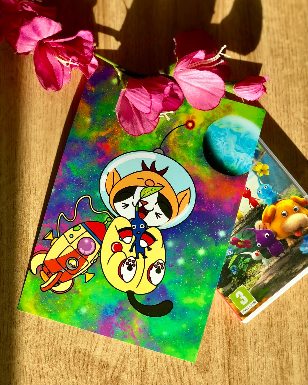 Illustration Captain Olimar A5, Pikmin Illustration, Pikmin Postcard ...