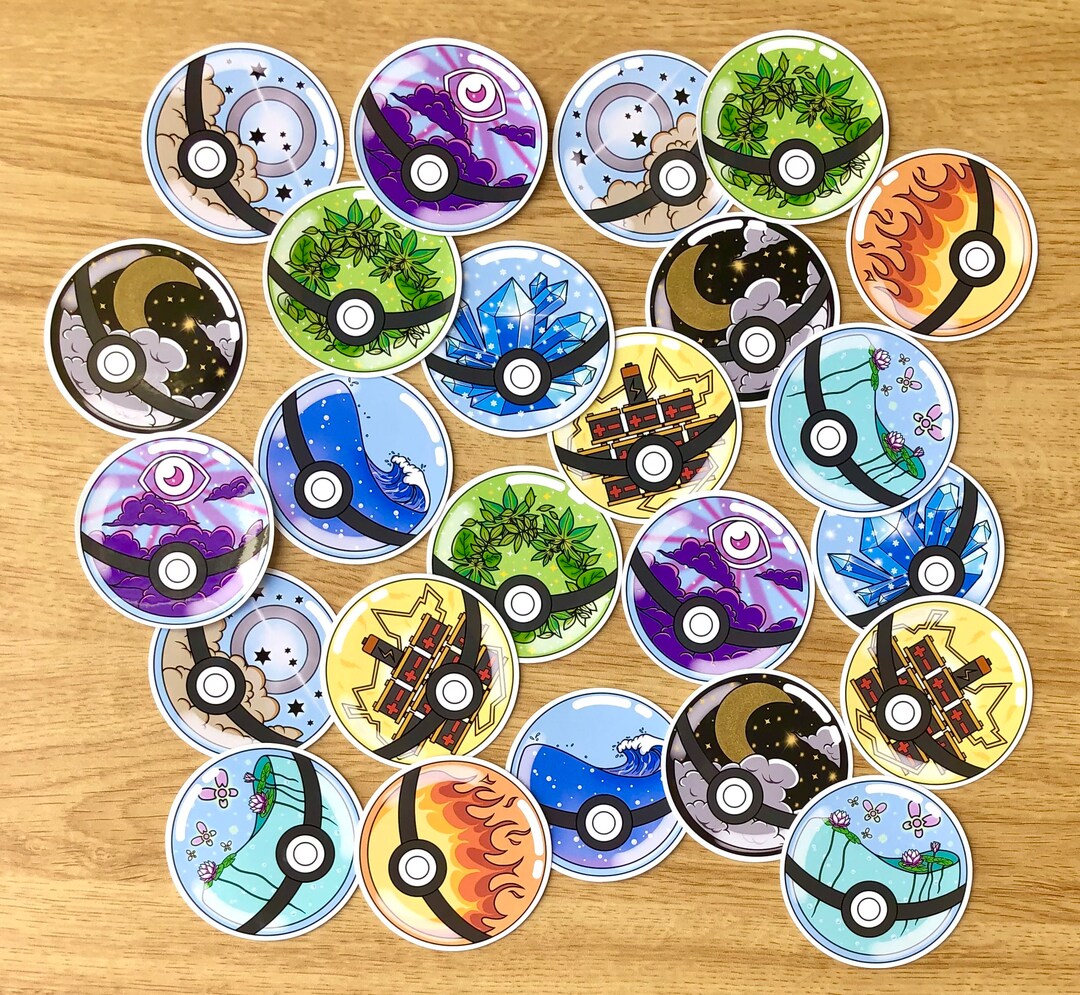 Pokémon Pokéball Stickers, Pokémon Type Stickers, Evolitions, Water ...