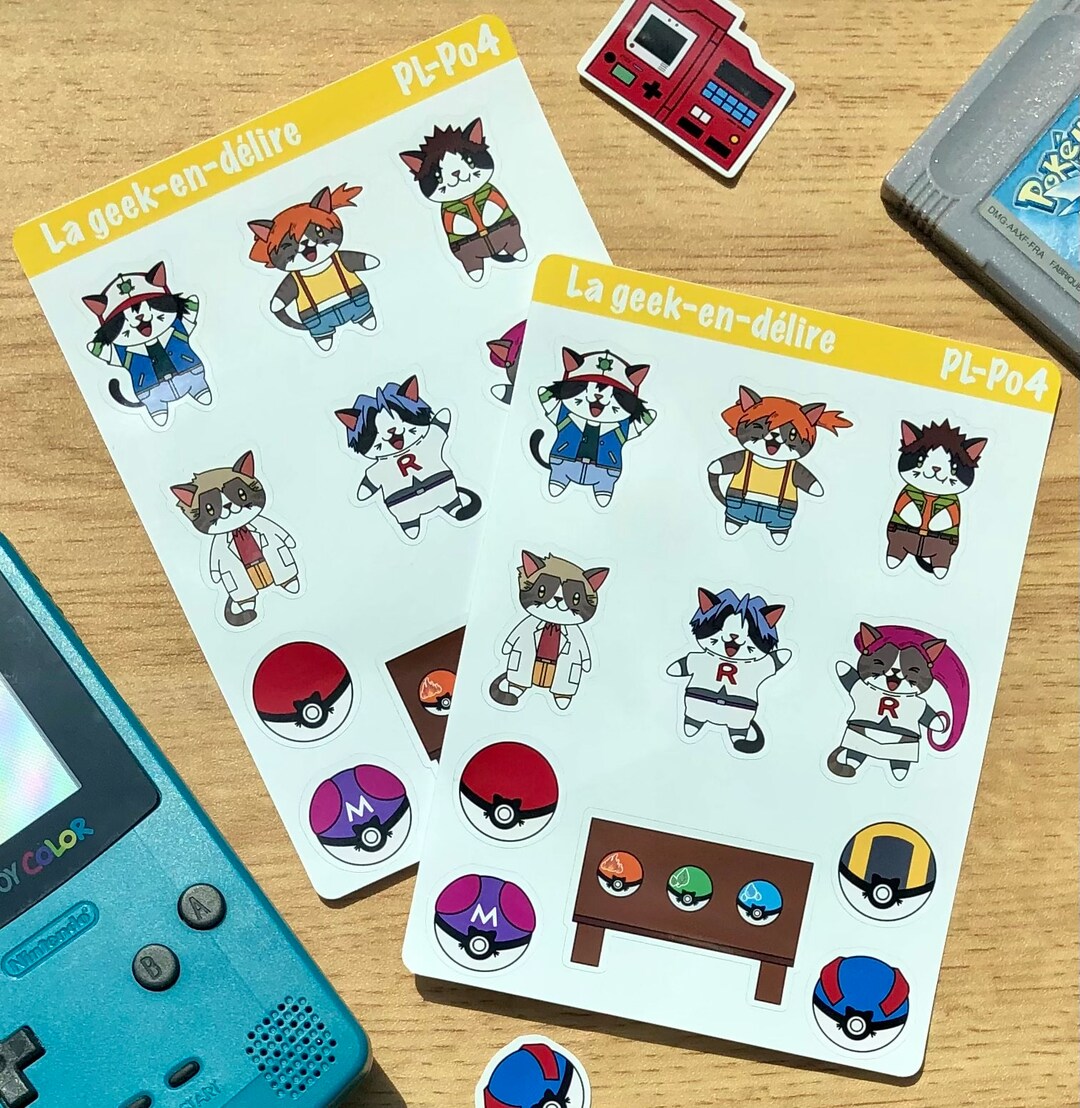 Pokémon Characters Sticker Sheets, Sacha Stickers, Ondine Stickers ...