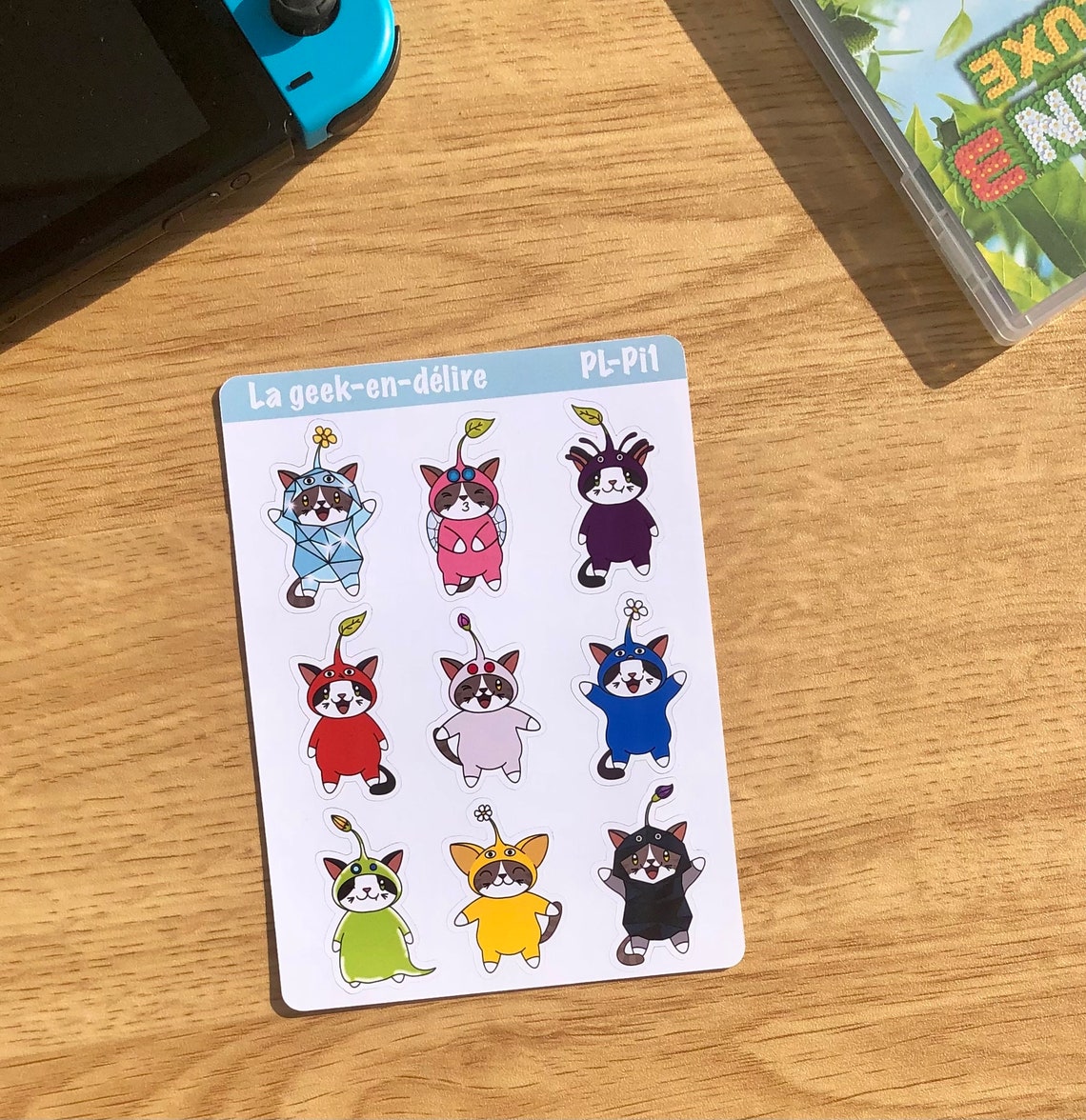 Pikmin Sticker Sheets, Red Pikmin Stickers, Blue Pikmin, Yellow Pikmin ...