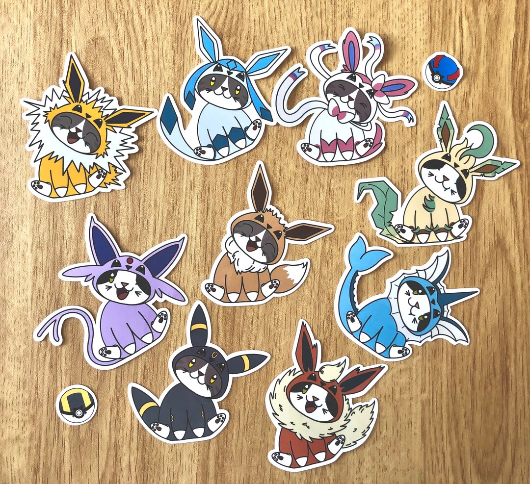 Eevee Stickers and Its Evolutions, Evolitions Stickers, Eevee Stickers ...