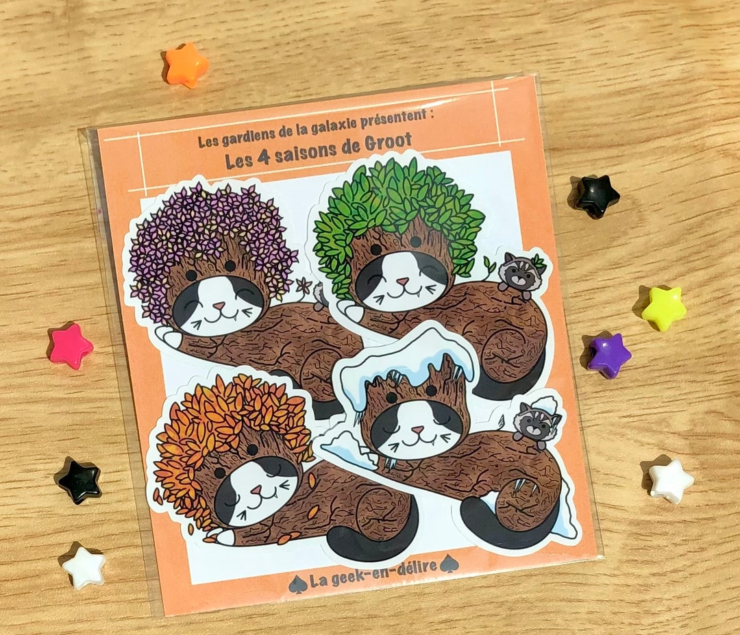 The 4 Seasons of Groot Stickers, Groot Stickers, Guardians of the ...