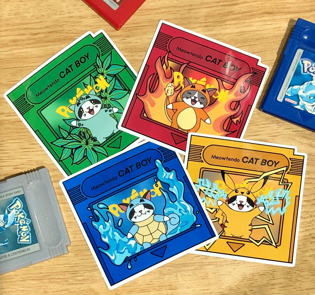 Game Boy Pokémon Cartridge Stickers, Pokémon Stickers, Bulbasaur ...