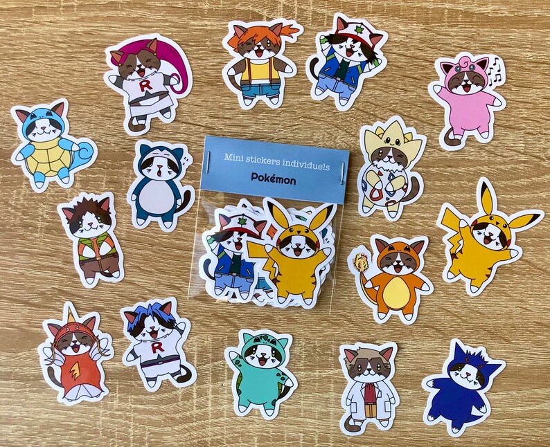 Mini Pokémon Stickers, First Generation Pokémon, Ash, Ondine, Pierre ...