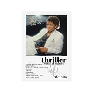 Michael Jackson Thriller Poster, Music Memorabilia Wall Art Print ...
