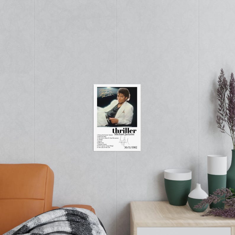 Michael Jackson Thriller Poster, Music Memorabilia Wall Art Print ...