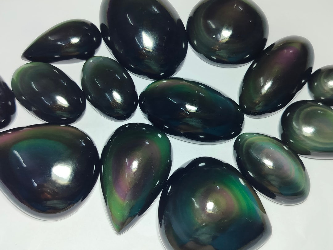New RAINBOW Obsidian Cabochon Wholesale Lot by Weight With Different ...
