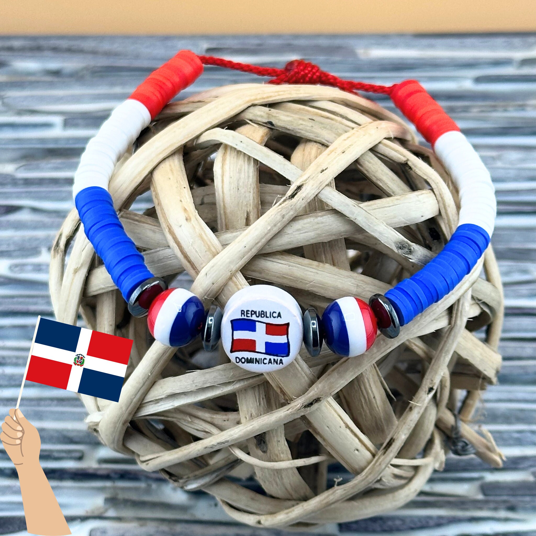 Dominican Republic Flag Bracelet, Adjustable - Etsy