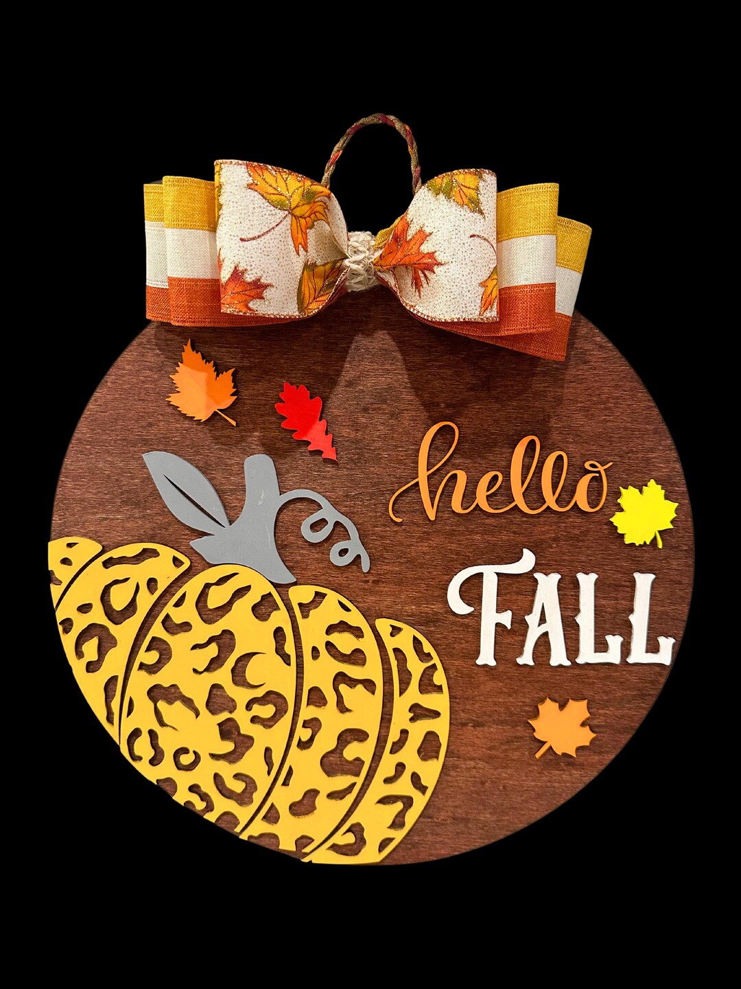 Hello Fall Door Hanger | Autumn Pumpkin Decor - Etsy
