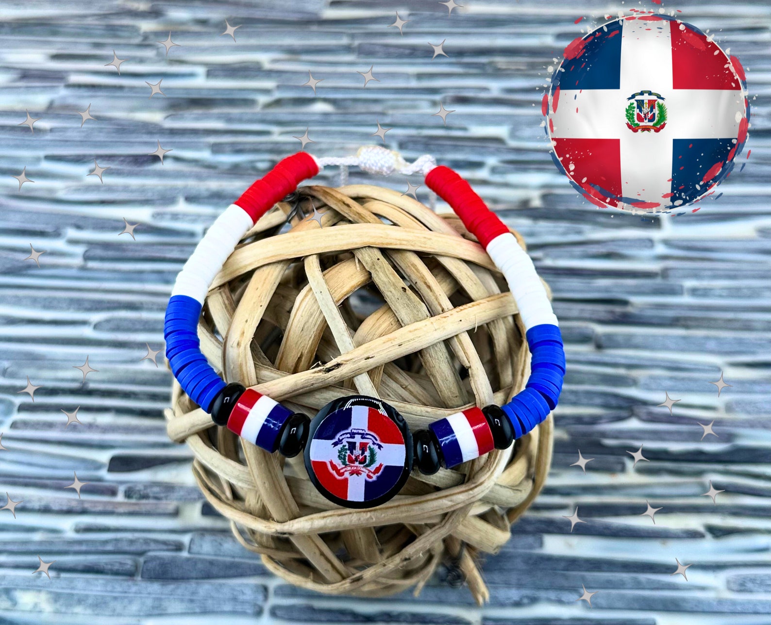 Dominican Republic Flag Bracelet, Adjustable - Etsy