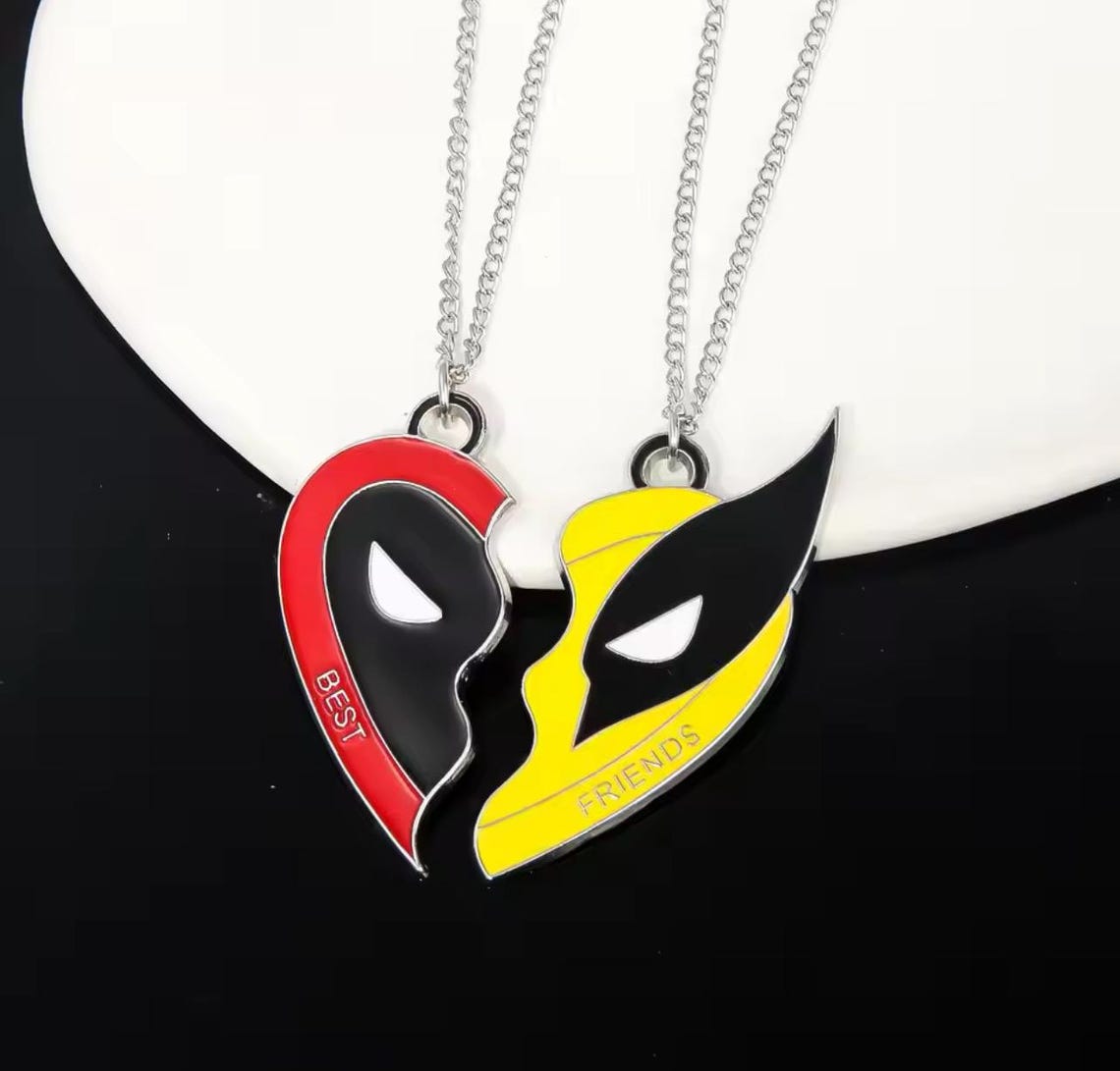 Deadpool X Wolverine Best Friends Necklace Jewelry - Etsy
