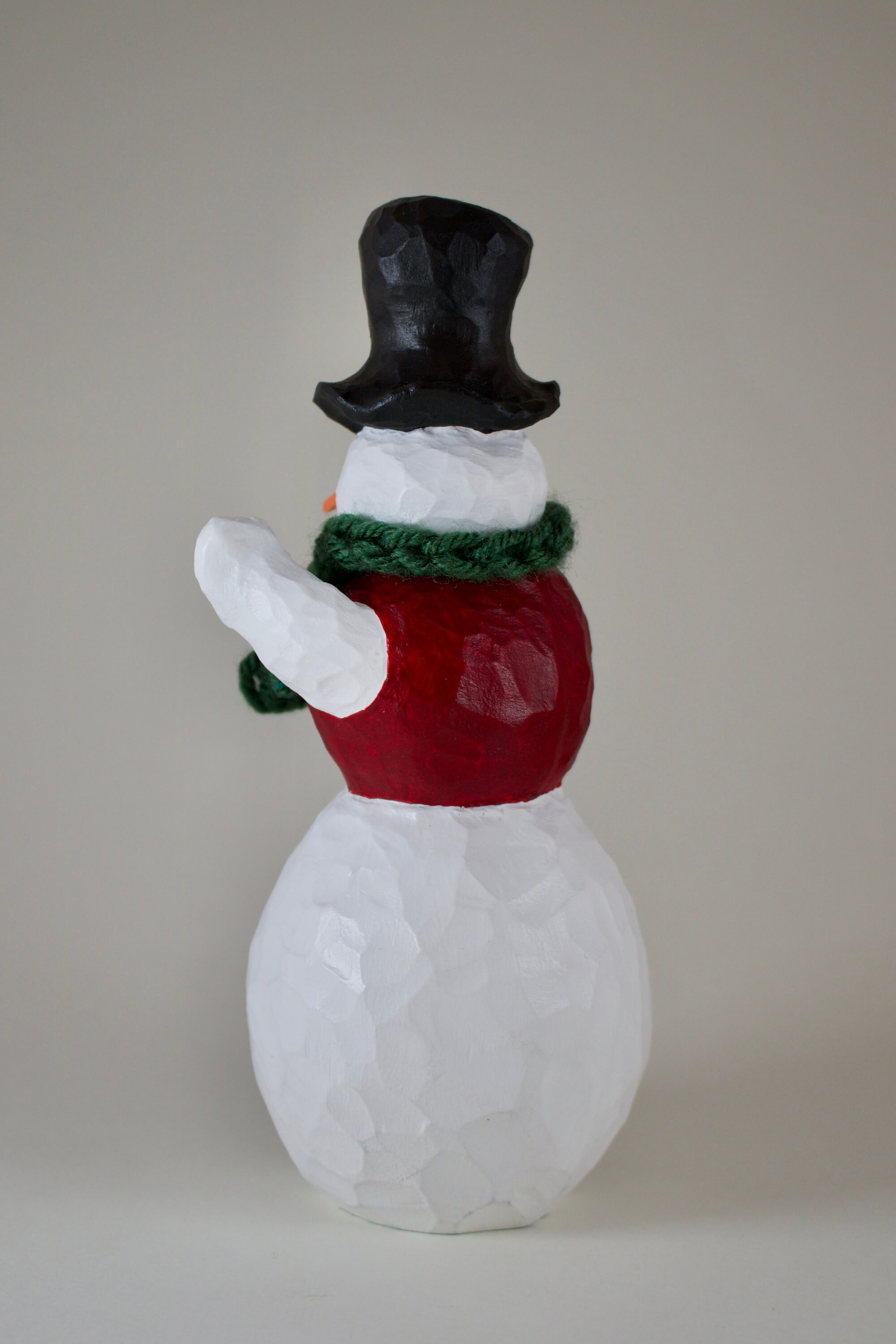 Snowman Statue Cast From an Original Woodcarving Hand Painted Bonded ...