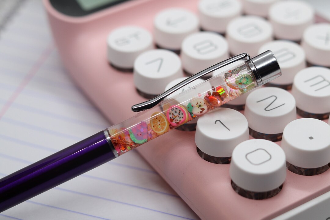 Floating Liquid Fruits Pen Cute Pen Foodie Pen Liquid Pen - Etsy