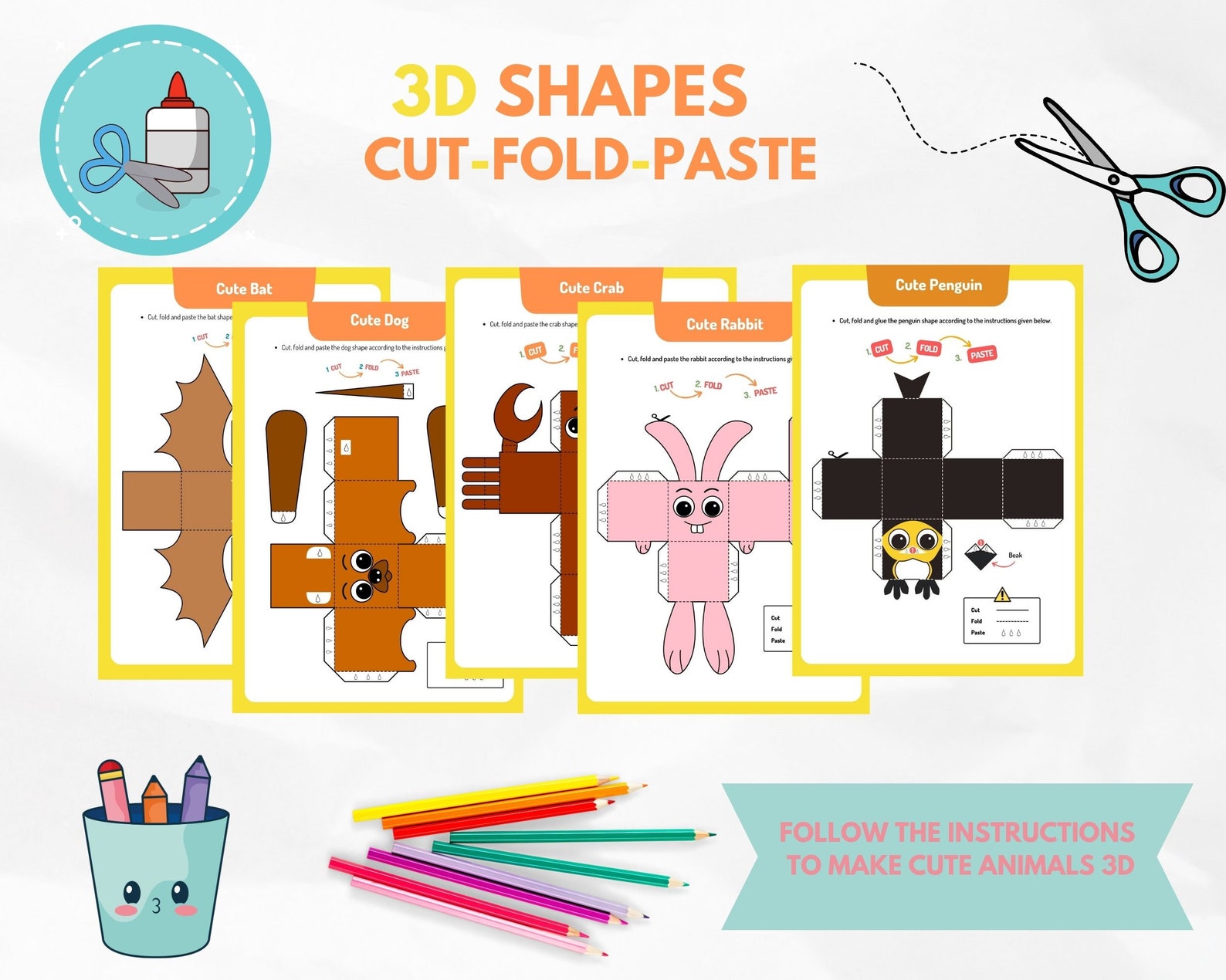 3D Shape Nets Activity, Cut Fold Paste Worksheet, Homeschool Schedule ...