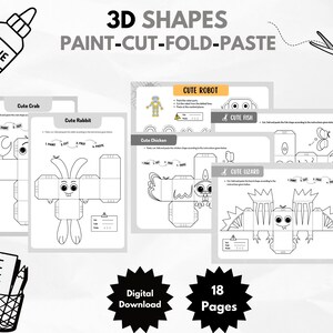3D Shape Nets Activity, Cut Fold Paste Worksheet, Homeschool Schedule ...