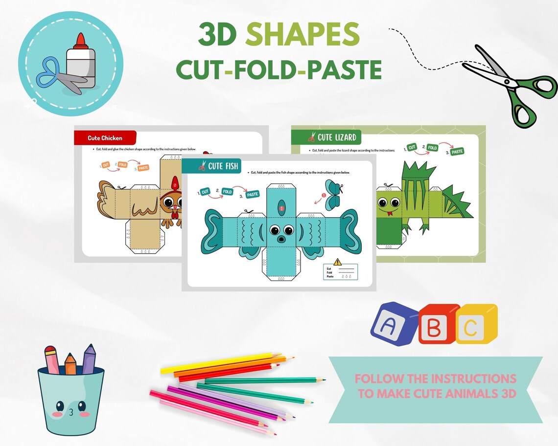 3D Shape Nets Activity, Cut Fold Paste Worksheet, Homeschool Schedule ...