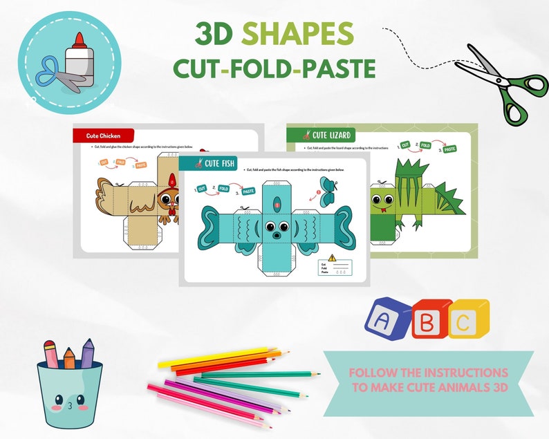 3D Shape Nets Activity, Cut Fold Paste Worksheet, Homeschool Schedule ...