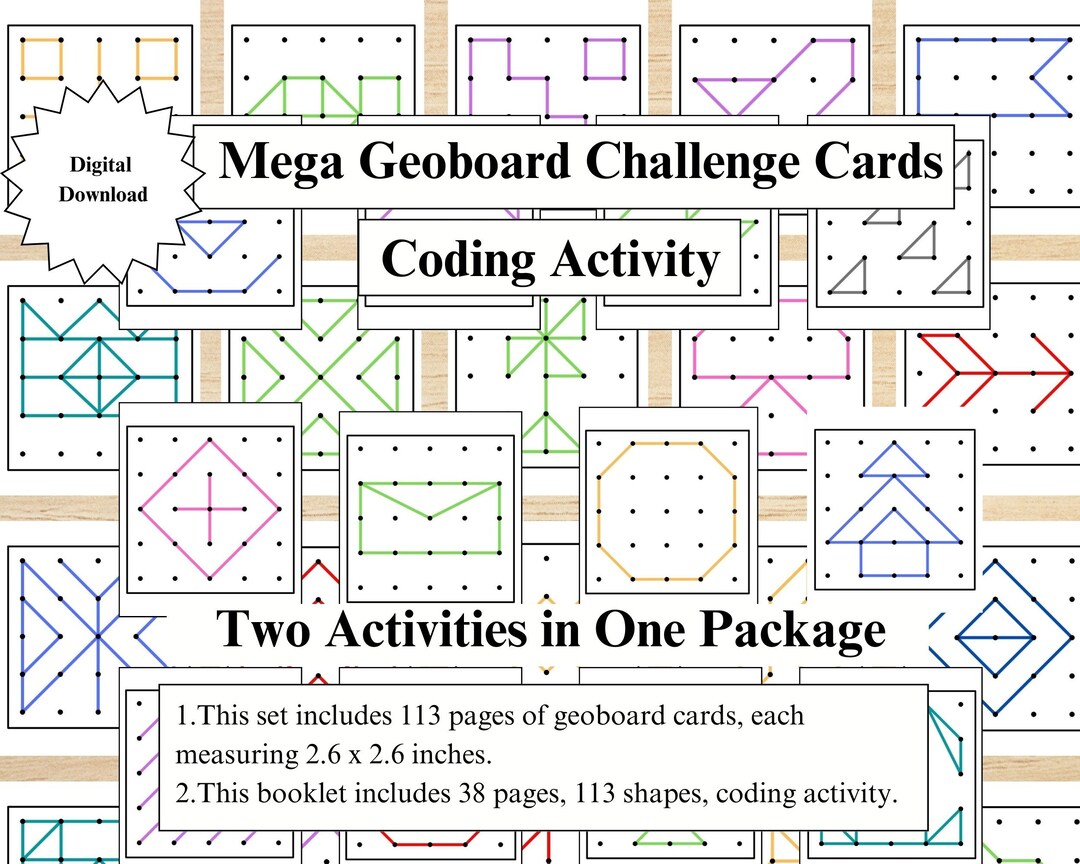 Mega Geoboard Cards Digital Activity Kit, Geoboard Shape Cards ...