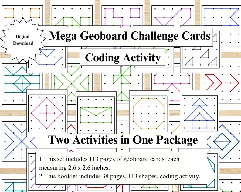 Mega Geoboard Cards Digital Activity Kit, Geoboard Shape Cards ...