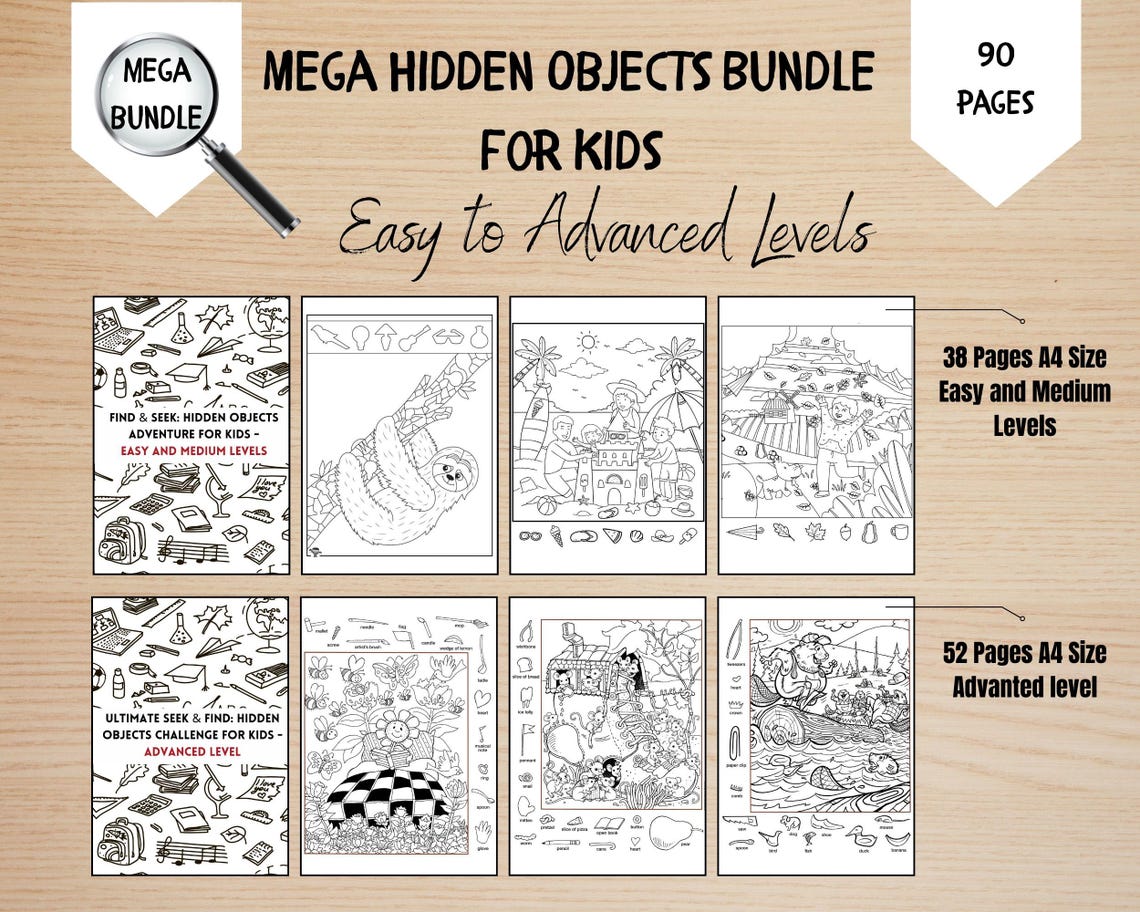 Mega Hidden Objects Bundle for Kids, 90 Pages of Brain-boosting Fun - Etsy