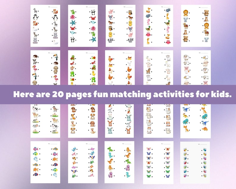 Animal Matching Activity, Animal Pairs Matching Activity, Preschool ...