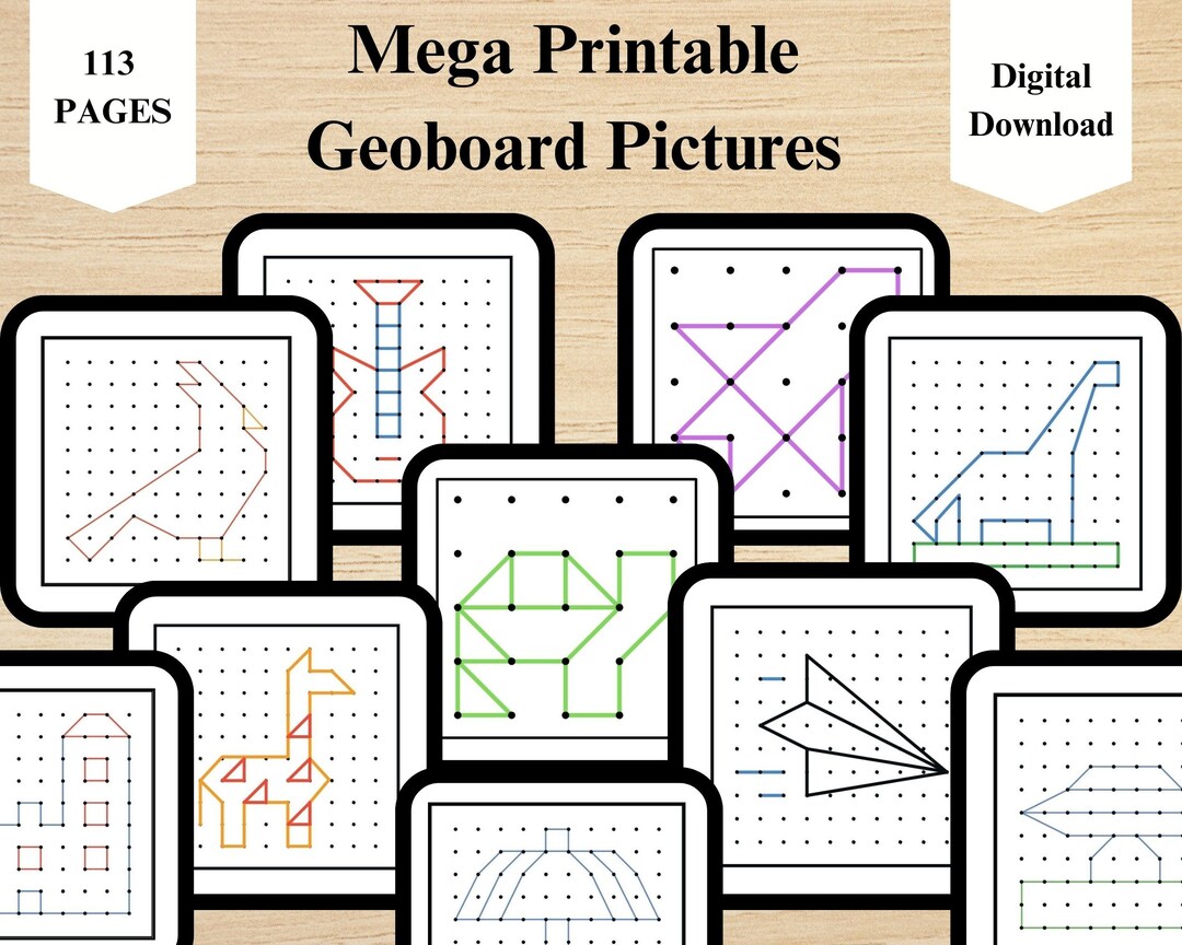 Mega Geoboard Pictures , Geoboard Cards, Montessori Activity - Etsy