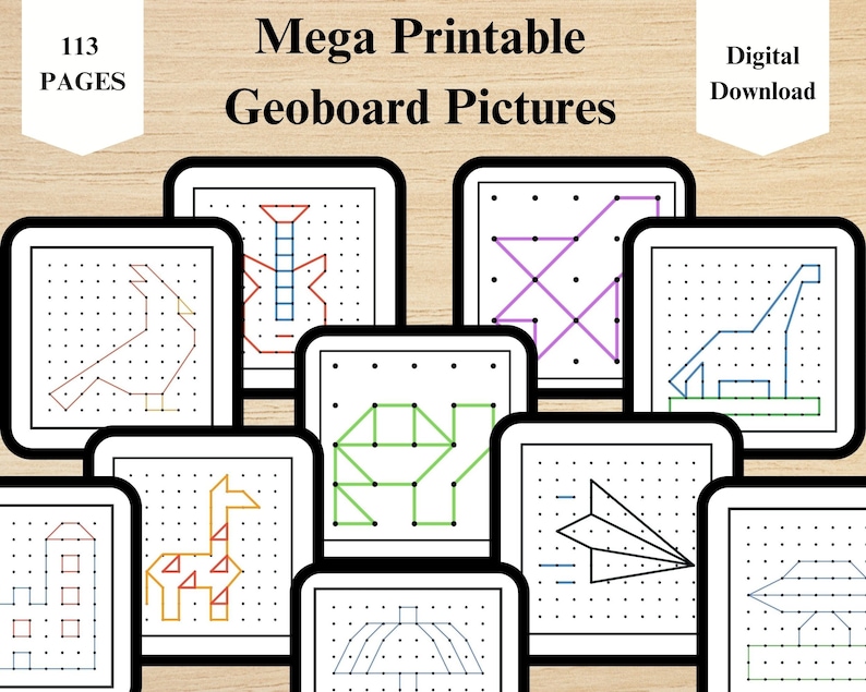 Mega Geoboard Pictures , Geoboard Cards, Montessori Activity - Etsy