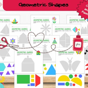 Fun With Geometric Shapes: Cut, Assemble, and Create! - Etsy
