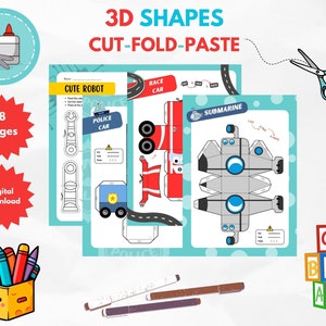 3D Shape Nets Activity, Cut Fold Paste Worksheet, Homeschool Schedule ...