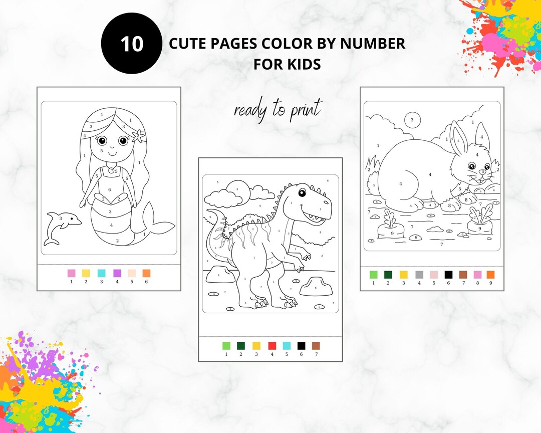 Color by Number for Kids - 10 Page Activity PDF , Fun and Educational ...