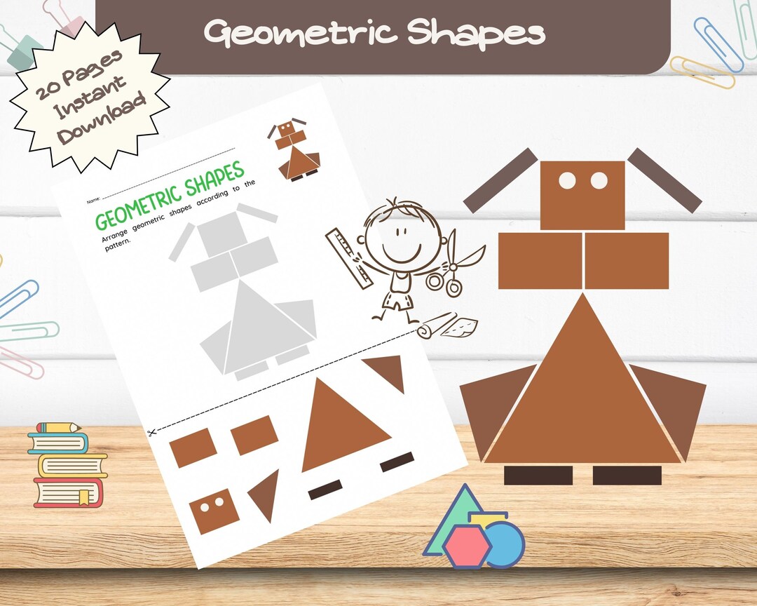 Fun With Geometric Shapes: Cut, Assemble, and Create! - Etsy