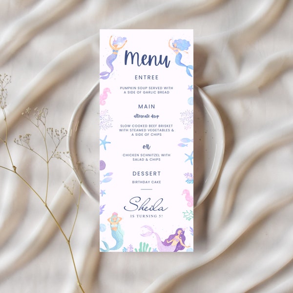 Mermaid Food Menu - Etsy