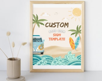 Boy Surfing Surf Birthday Decor Snack Shack Sign the Big One Surf's up ...