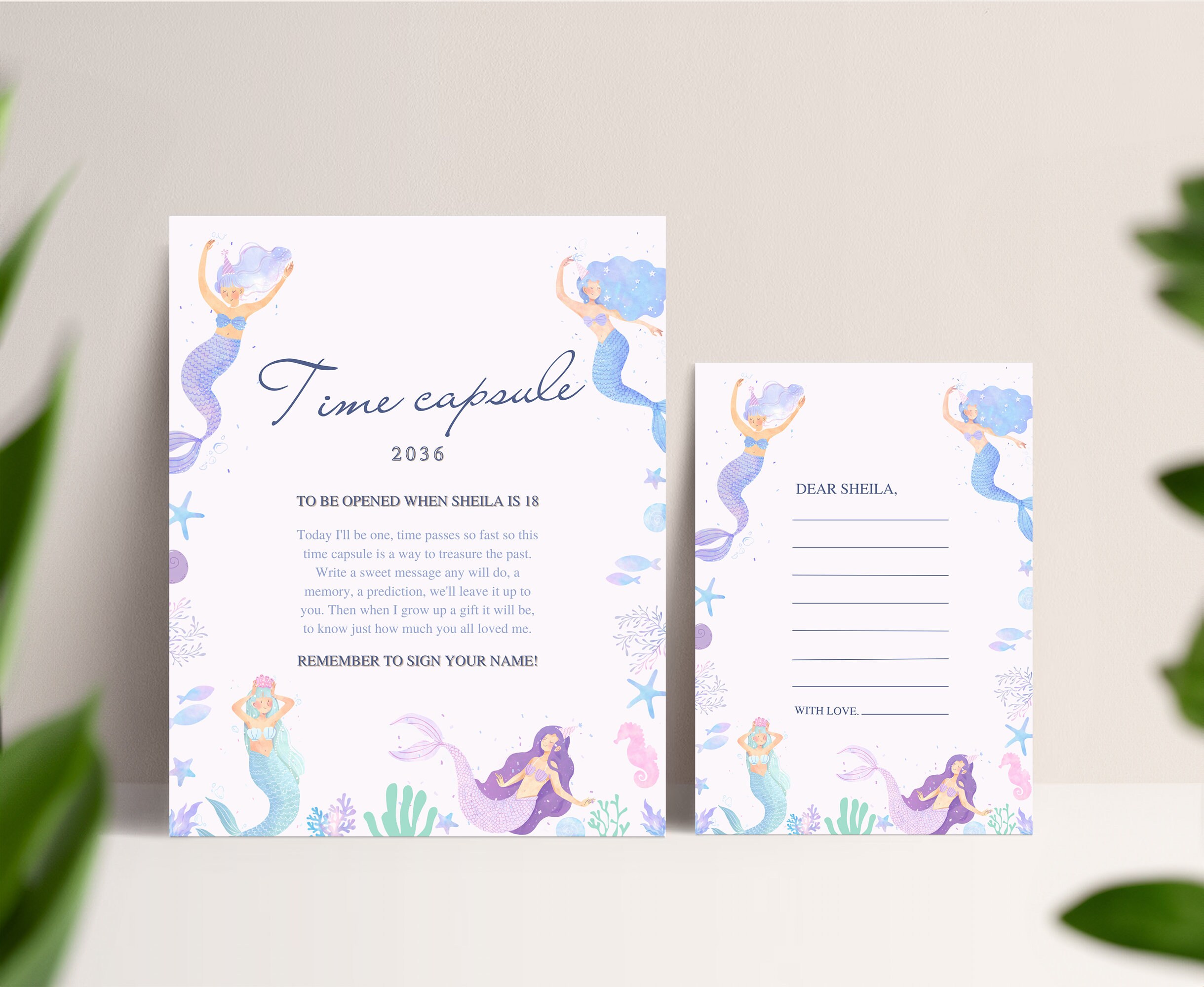 Mermaid Food Tent Template, Under the Sea Party, Mermaid Birthday Party ...