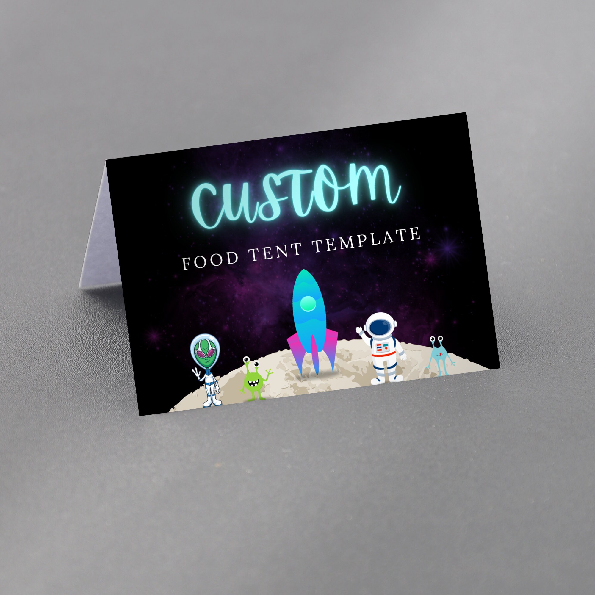 Two the Moon Space Time Capsule Sign and Card, Time Capsule Space Ship ...