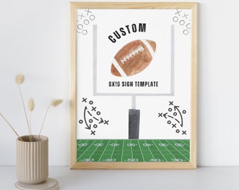 Football Birthday Sign Template, Football Party Decorations, Editable ...