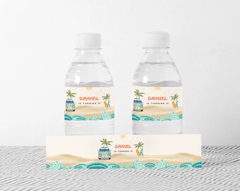 Editable Surf Gable Gift Box Label Boy the Big One Surf up Beach ...