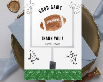Football Birthday Thank You Card Printable - Etsy