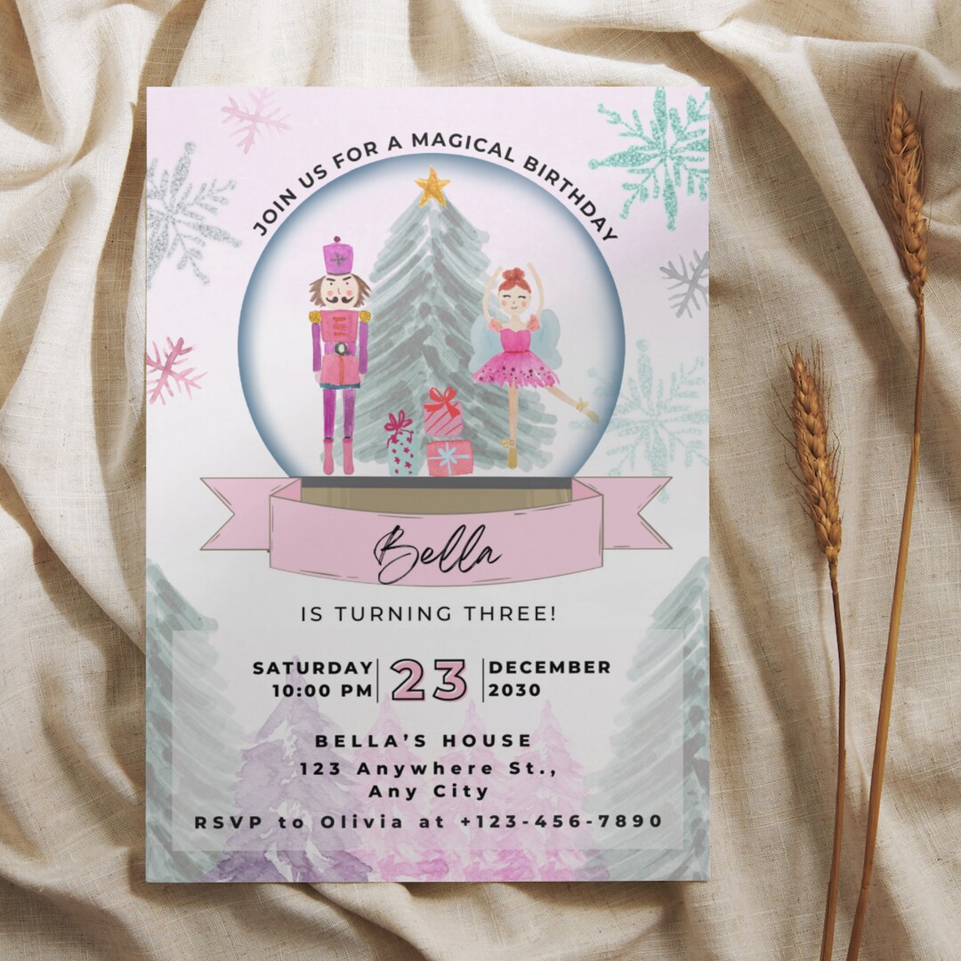 Editable Nutcracker Birthday Invitation Girl Land of Sweets - Etsy